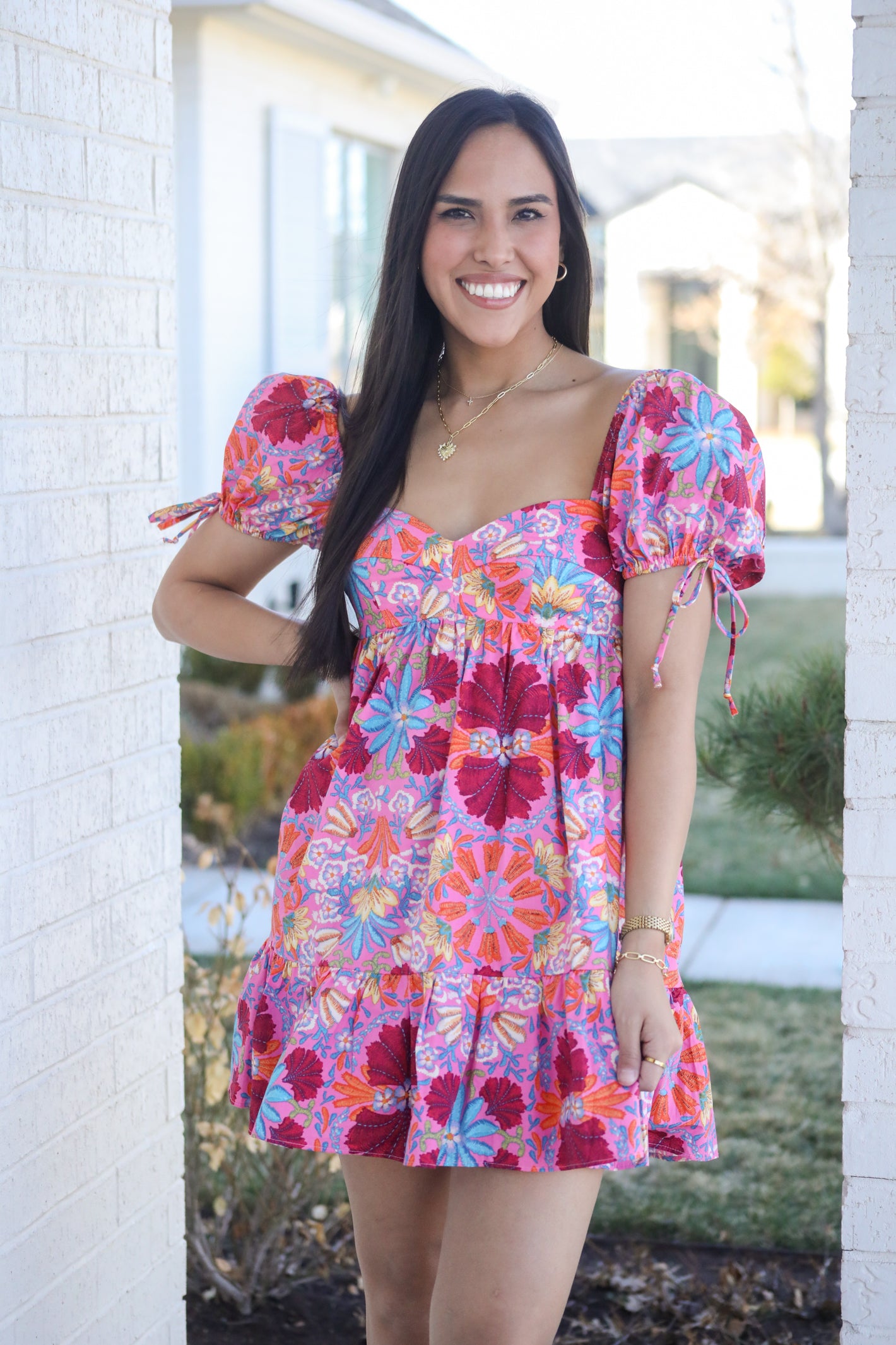 MAXINE FLORAL PUFF SLEEVE DRESS – Apricot Lane Boutique - Peoria